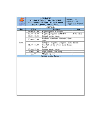 Contoh Format Laporan KKN Mandiri | DOC