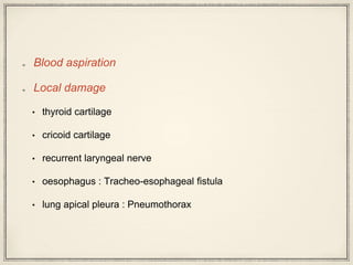 Tracheostomy (postop care & complications) | PPTX
