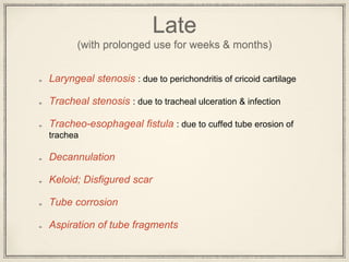 Tracheostomy (postop care & complications) | PPTX