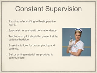 Tracheostomy (postop care & complications) | PPTX