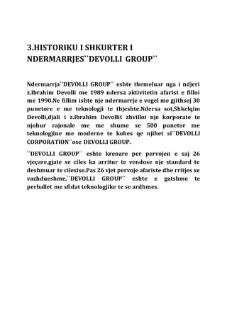 Punim Seminarik-Marketingu ne ndermarrjen "Devolli Group" | DOCX