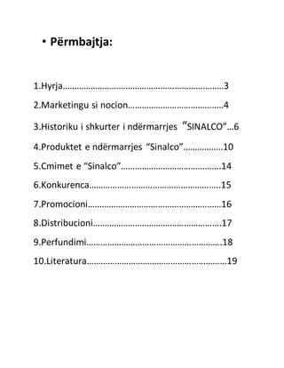 Punim seminarik-Marketingu ne ndermarrjen "Sinalco" | DOCX