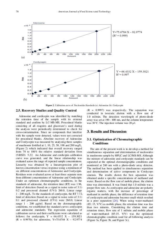 Analysis of Nucleosides (Adenosine and Cordycepin) in the Mushroom ...