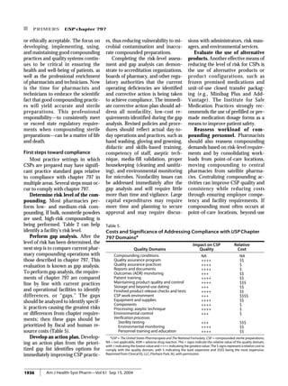 Establishing a Practice Standard for Compounding Sterile Preparations ...