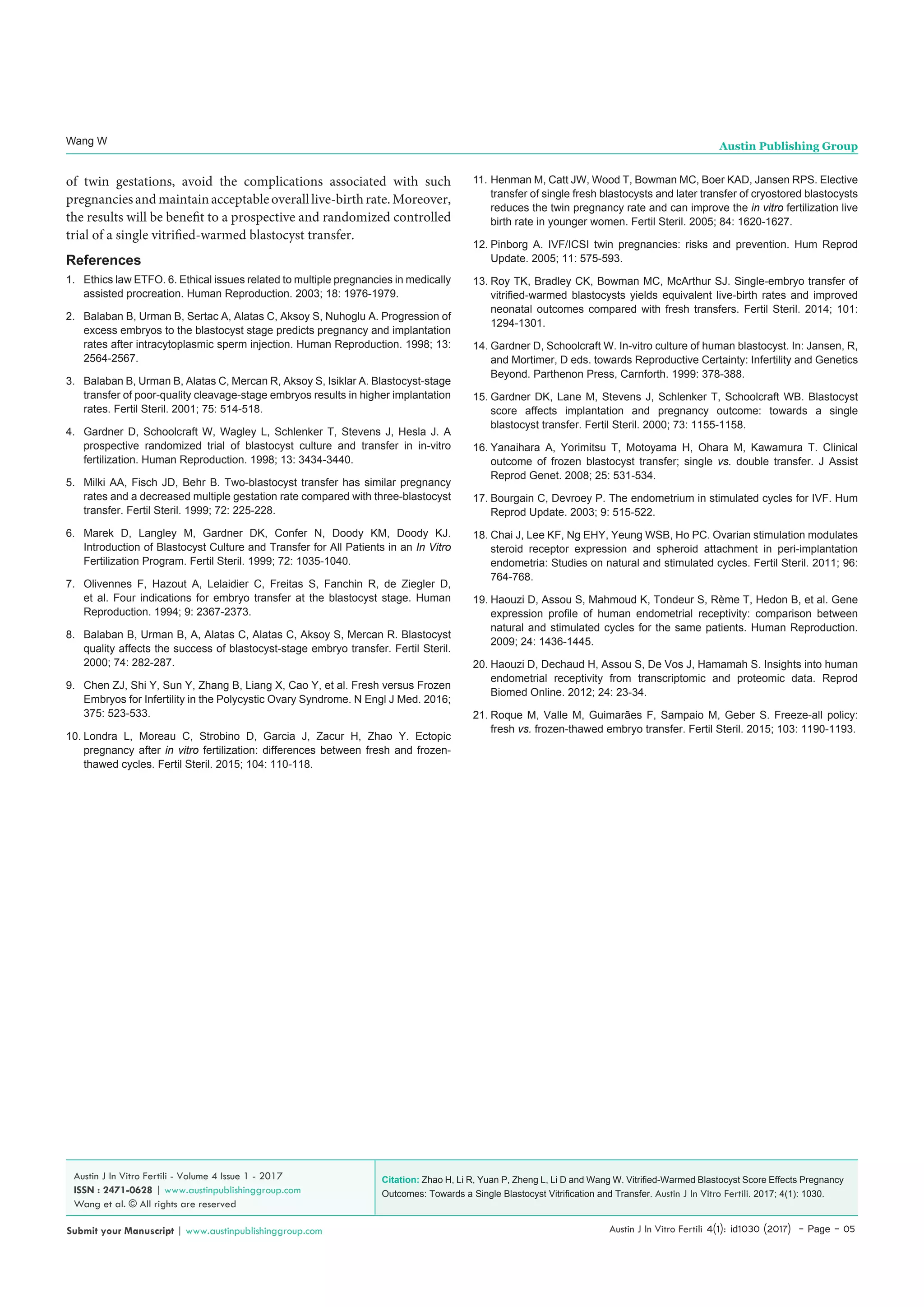 Austin Journal of Invitro Fertilization | PDF