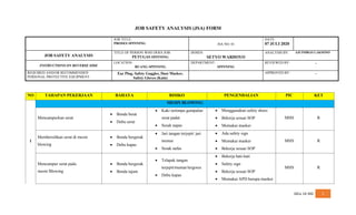 CONTOH JSA (JOB SAFETY ANALYSIS) K3 | PDF