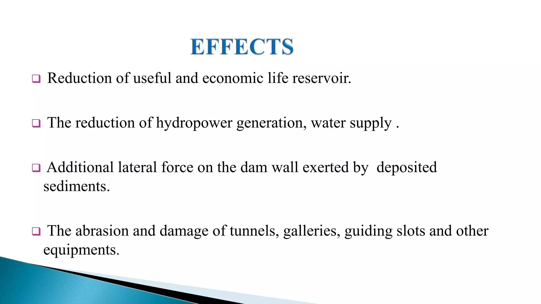 reservoir siltation and desiltation | PPTX | Water Services | Home ...