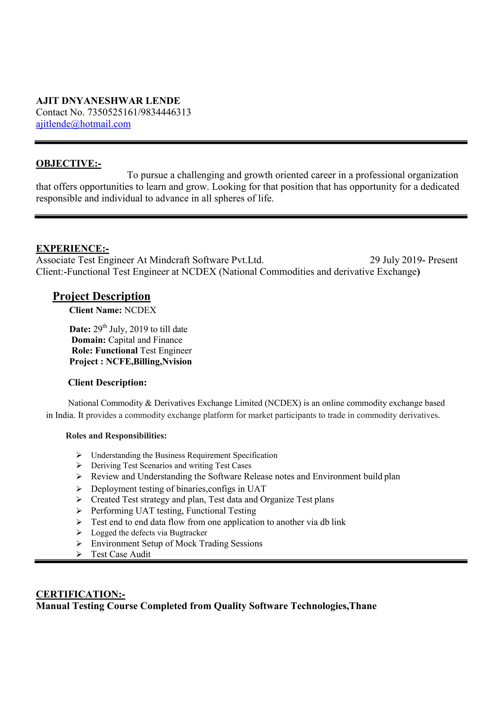 Ajit cv | PDF | Databases | Computer Software and Applications