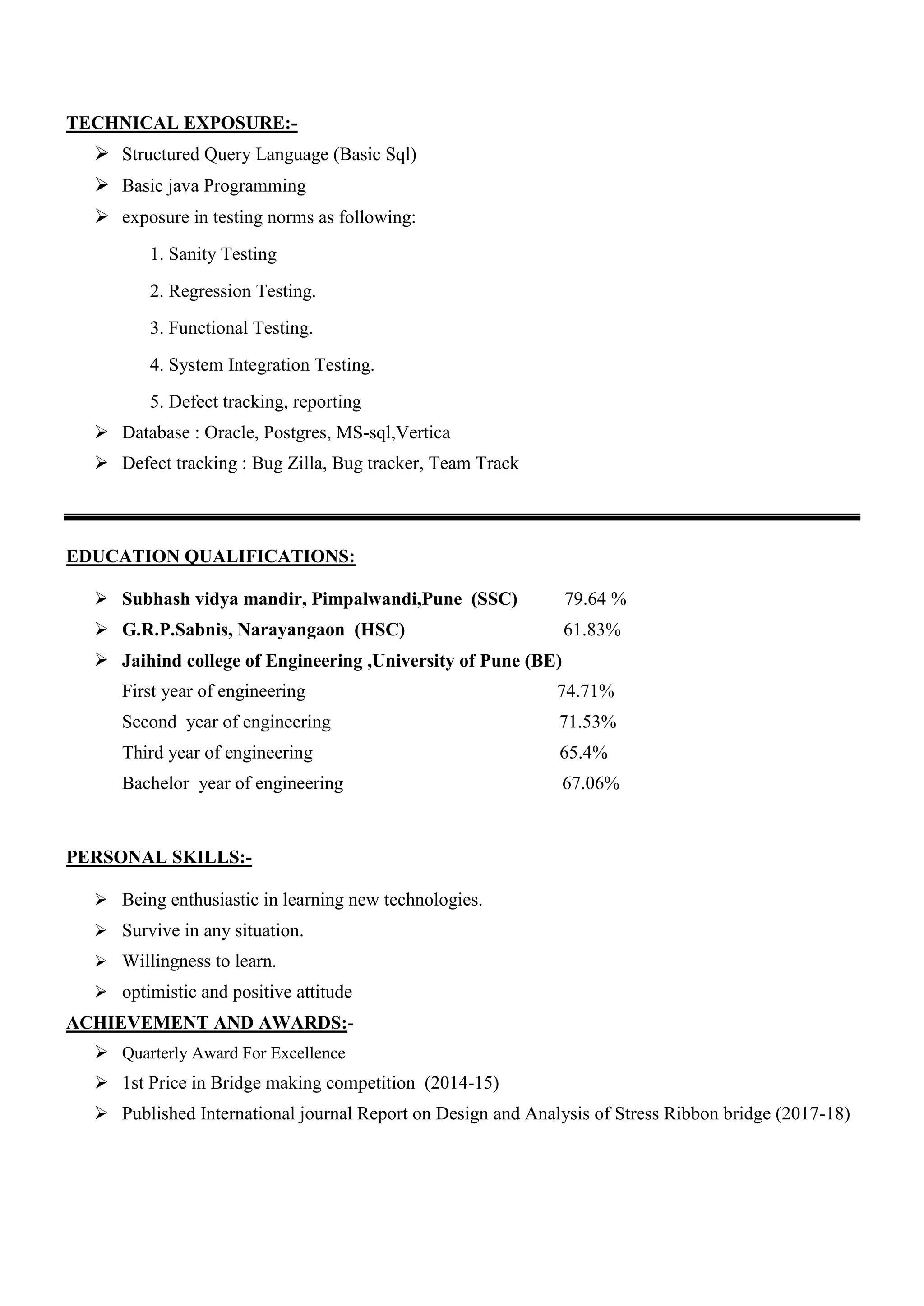 Ajit cv | PDF | Databases | Computer Software and Applications