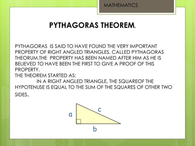 pythagoras theorem | PPTX