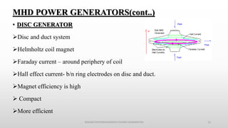 magnetohydrodynamic power generation | PPTX | Physics | Science