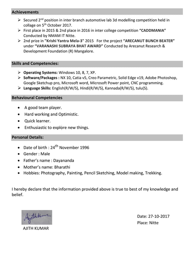 Ajith kumar resume j | PDF