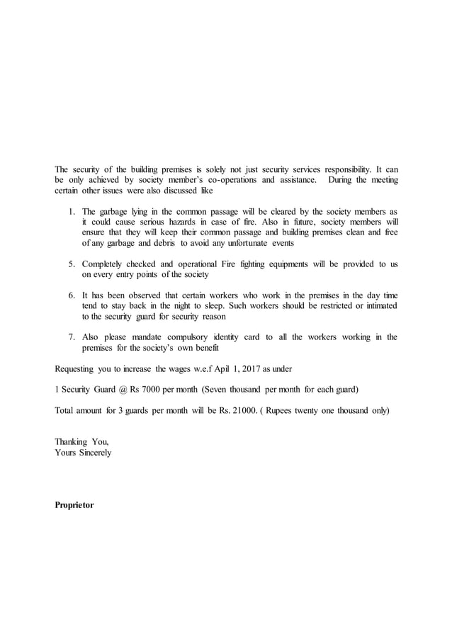 letter format for security personnel | DOCX | Business | Business and ...