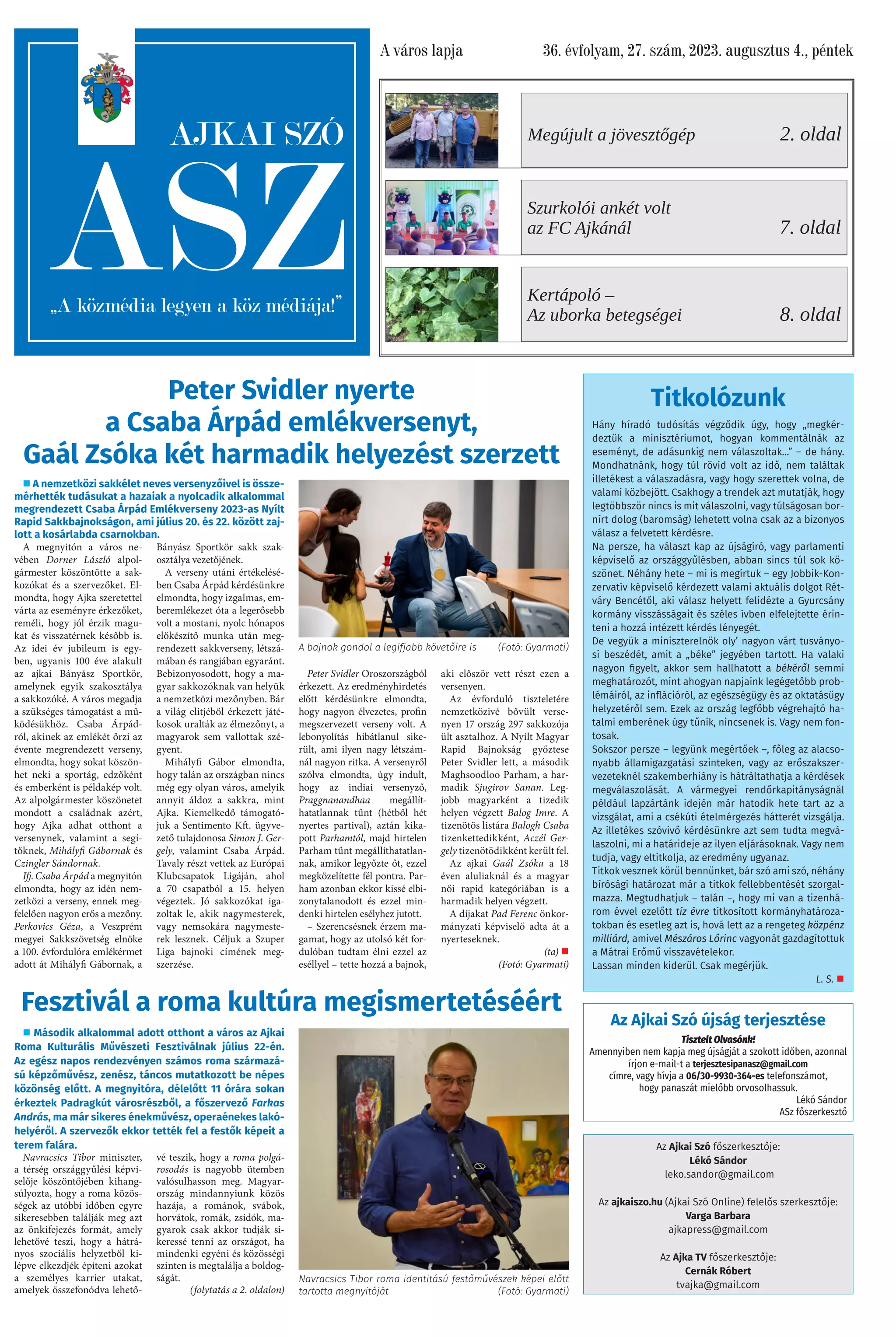 Ajkai Szó 2023. augusztus 4. | PDF