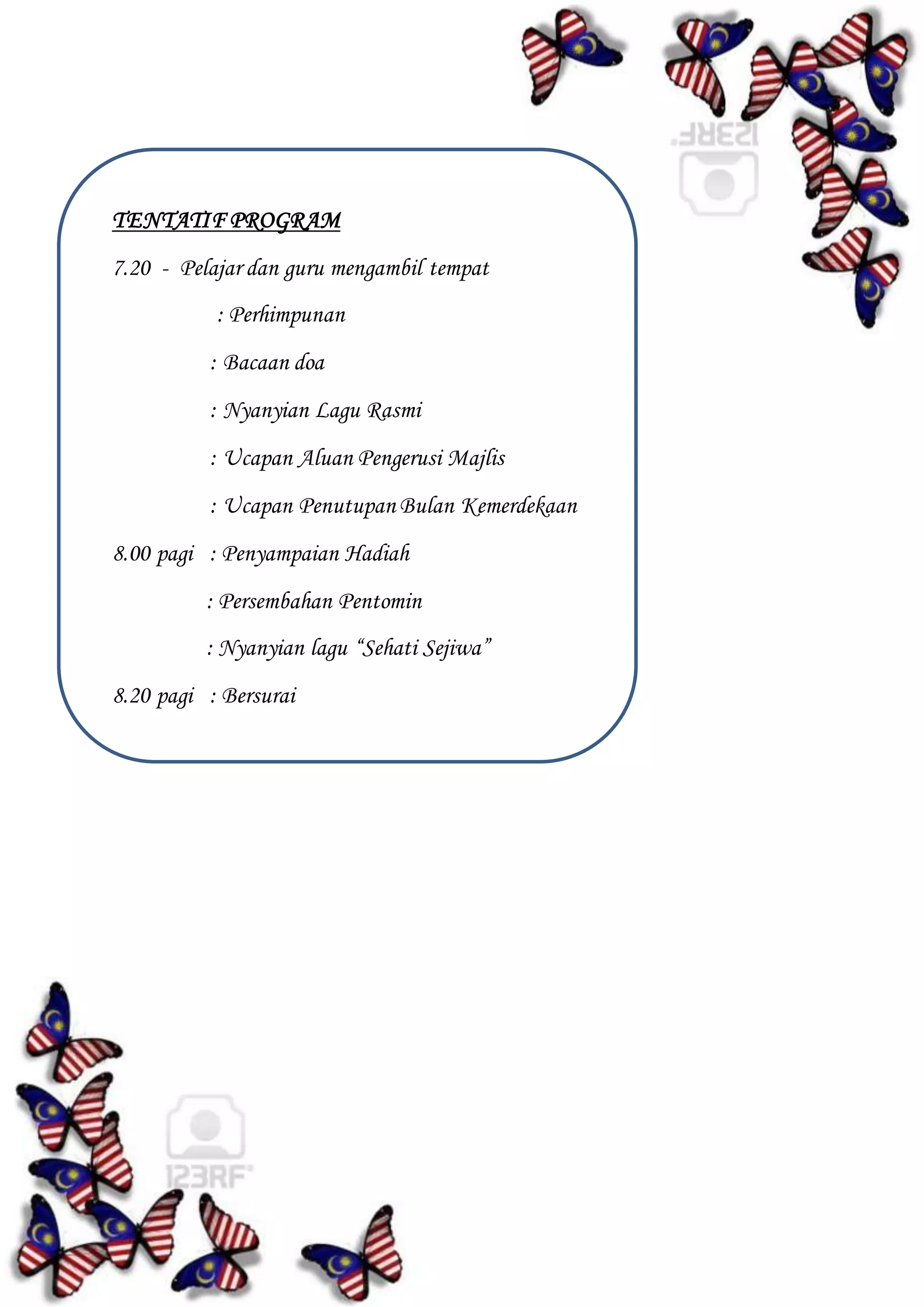 Ajk program penutupan merdeka 58 | DOCX