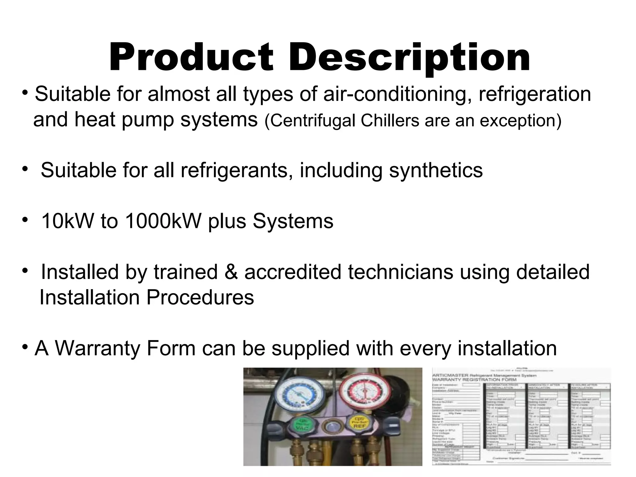 Articmaster Refrigerant Management System | PPT