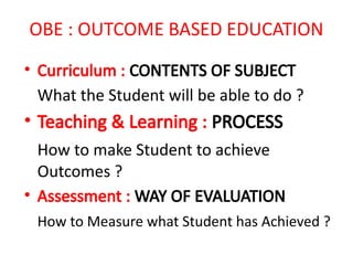 Outcome based education framework workflow | PPTX