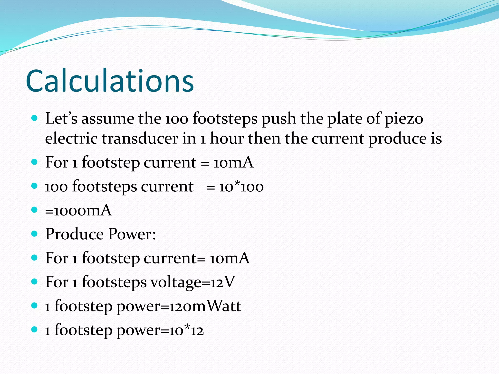 Foot Step Power Generation Using Piezoelectric Sensors | PPTX