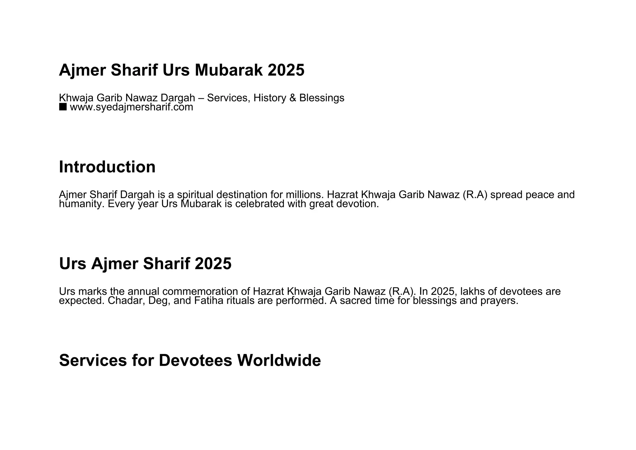 Ajmer Sharif Urs Mubarak 2025 – Khwaja Garib Nawaz Dargah Services ...