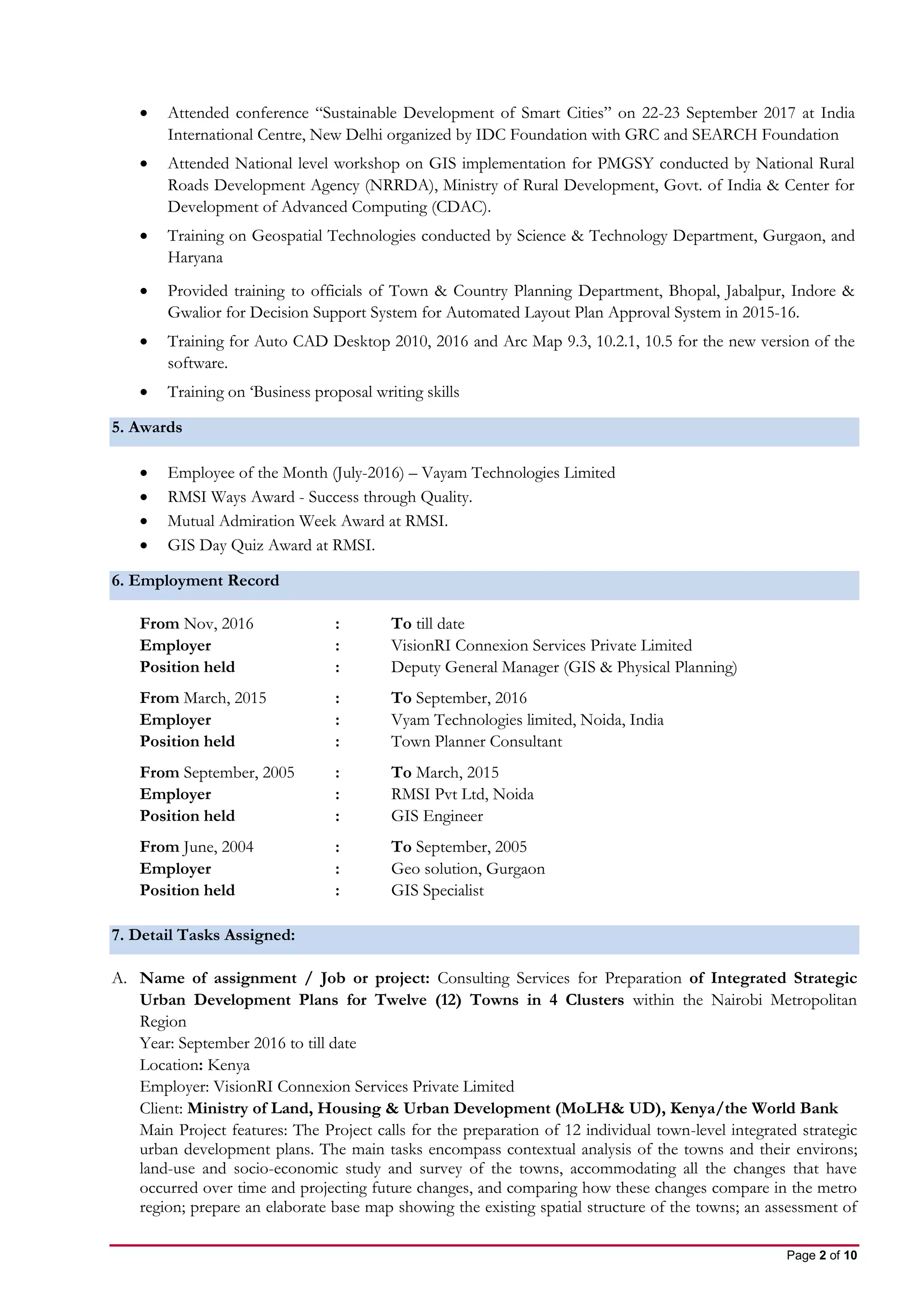 Ajmer singh CV- Urban Planner & GIS expert | PDF