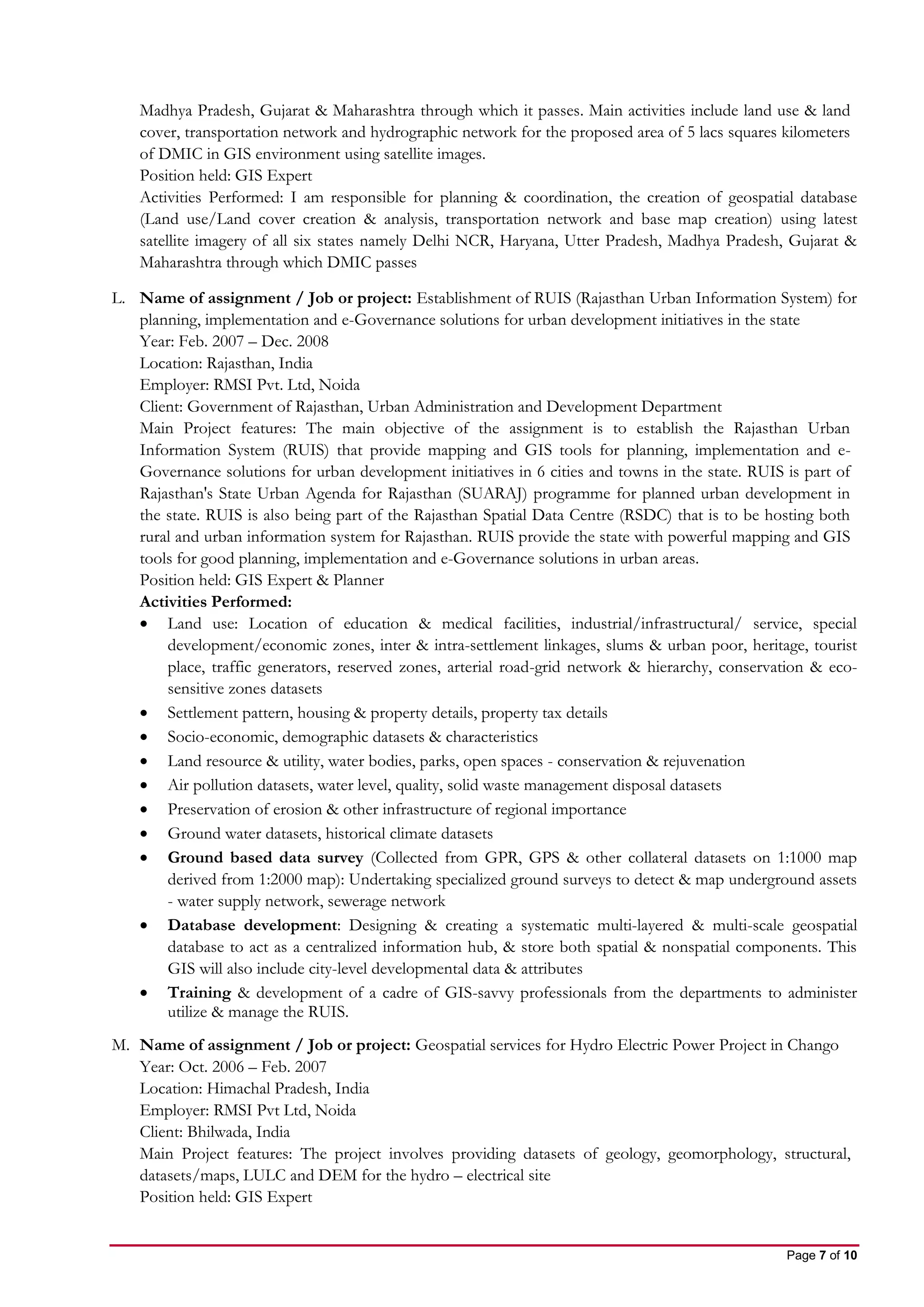 Ajmer singh CV- Urban Planner & GIS expert | PDF