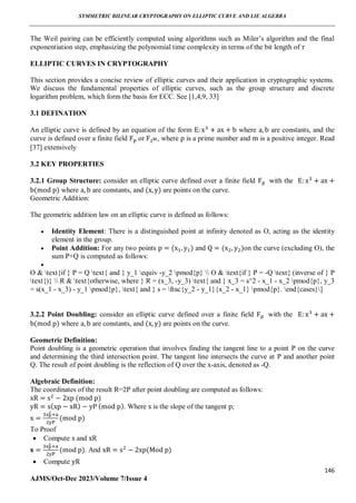 SYMMETRIC BILINEAR CRYPTOGRAPHY ON ELLIPTIC CURVE AND LIE ALGEBRA | PDF