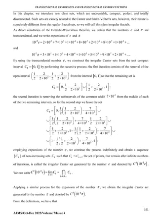 TRANSCENDENTAL CANTOR SETS AND TRANSCENDENTAL CANTOR FUNCTIONS | PDF