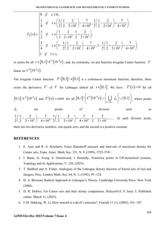 TRANSCENDENTAL CANTOR SETS AND TRANSCENDENTAL CANTOR FUNCTIONS | PDF