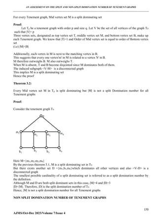 AN ASSESSMENT ON THE SPLIT AND NON-SPLIT DOMINATION NUMBER OF TENEMENT GRAPHS | PDF | Computer ...
