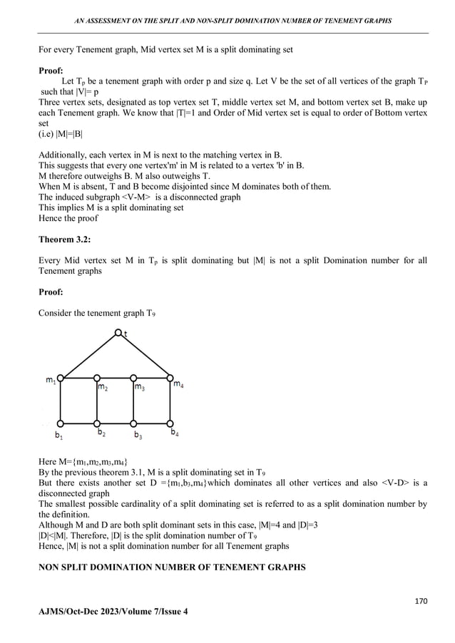 AN ASSESSMENT ON THE SPLIT AND NON-SPLIT DOMINATION NUMBER OF TENEMENT GRAPHS | PDF
