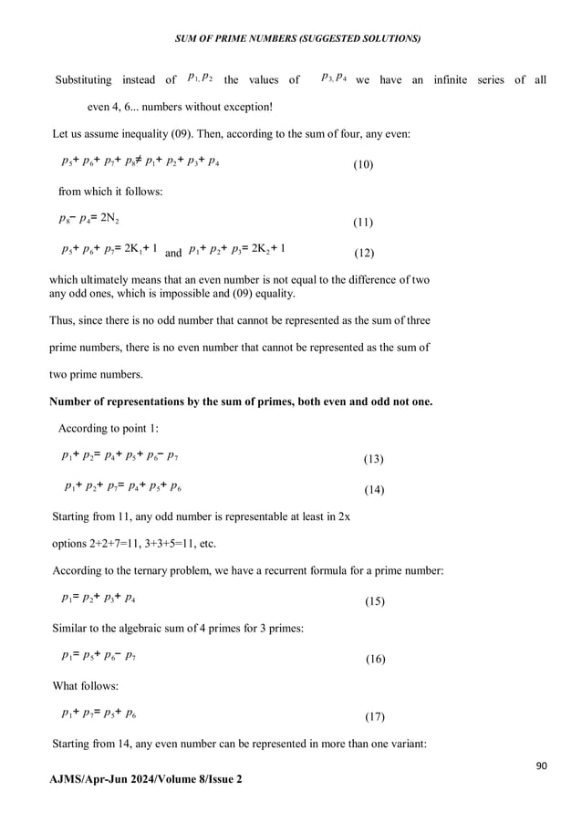SUM OF PRIME NUMBERS (SUGGESTED SOLUTIONS) | PDF