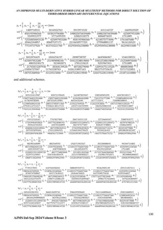 AN IMPROVED MULTI-DERIVATIVE HYBRID LINEAR MULTISTEP METHODS FOR DIRECT SOLUTION OF THIRDORDER ...