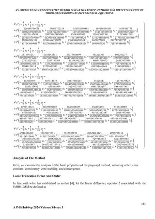 AN IMPROVED MULTI-DERIVATIVE HYBRID LINEAR MULTISTEP METHODS FOR DIRECT SOLUTION OF THIRDORDER ...