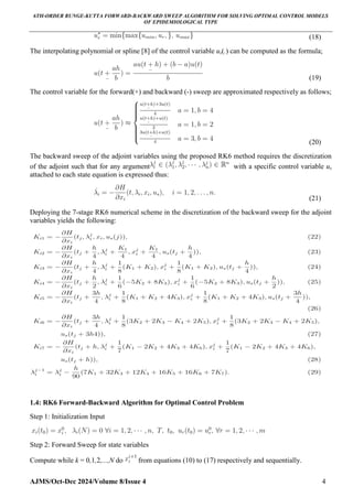 6TH-ORDER RUNGE-KUTTA FORWARD-BACKWARD SWEEP ALGORITHM FOR SOLVING OPTIMAL CONTROL MODELS OF ...