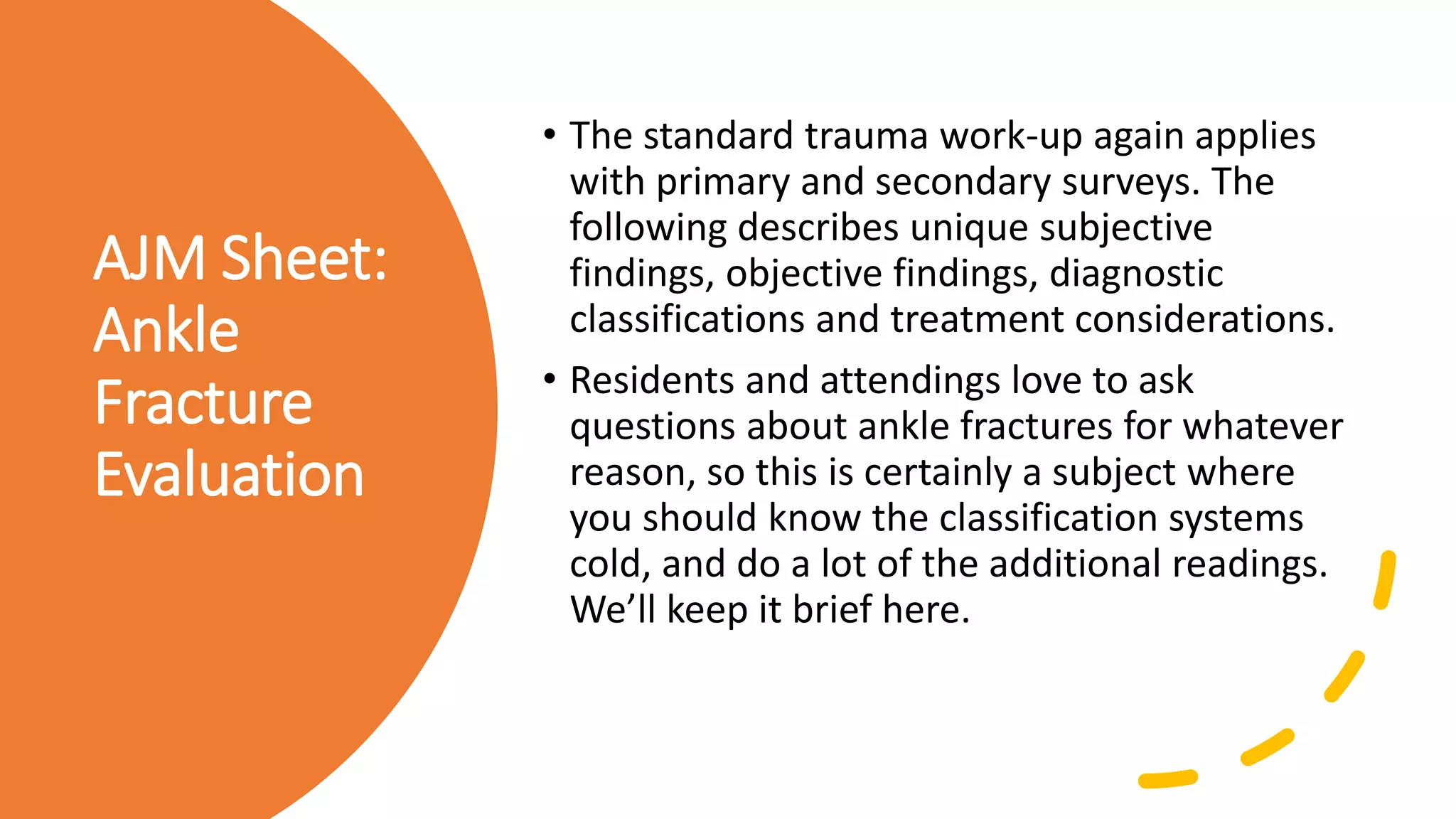 Ajm Sheet: Ankle Fracture | PPT