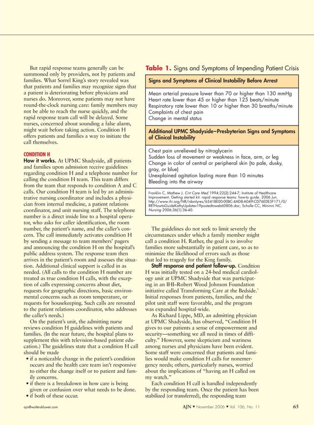 Calling a Condition "H" | PDF