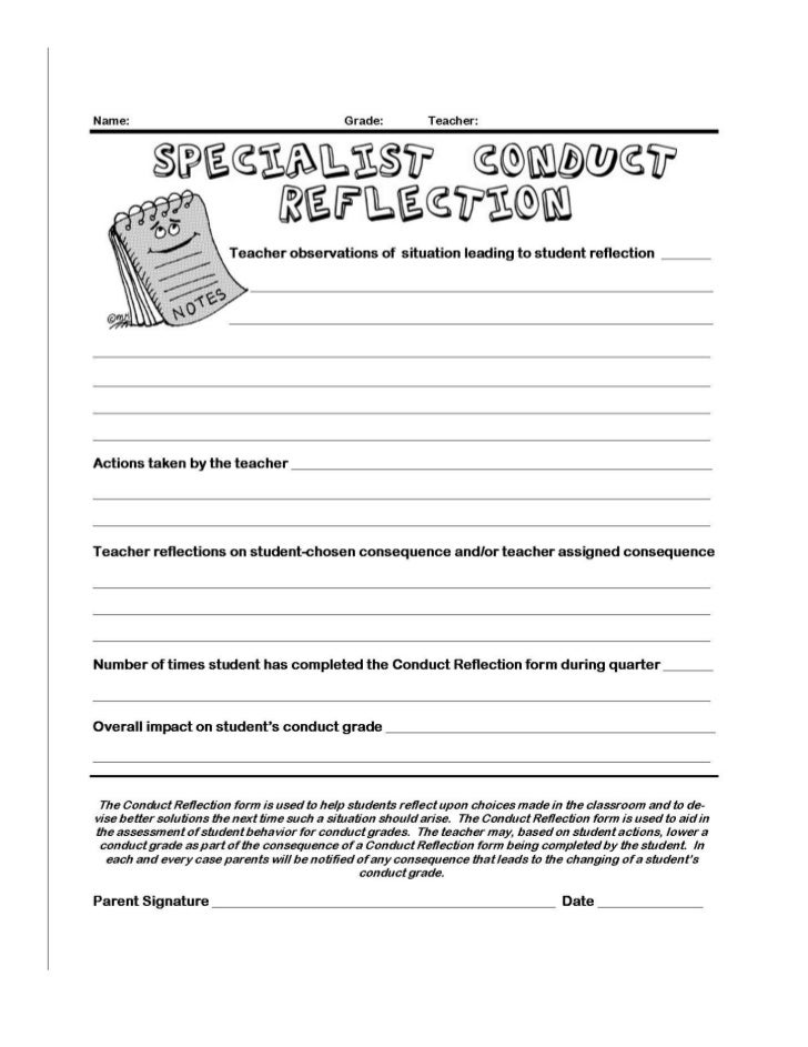 Conduct Reflection Forms Middle School conduct-reflection-forms-middle-school