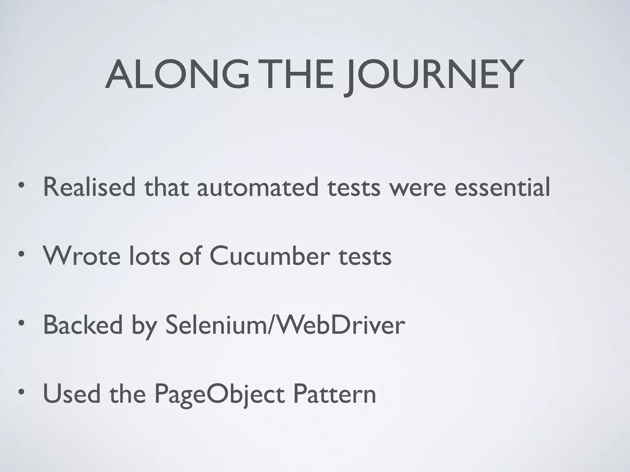 A journey beyond the page object pattern | PPT