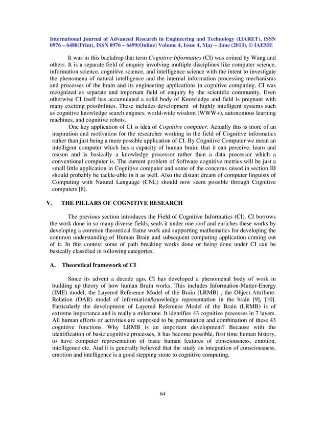 A Journey From Cognitive Metrics To Cognitive Comput Pdf