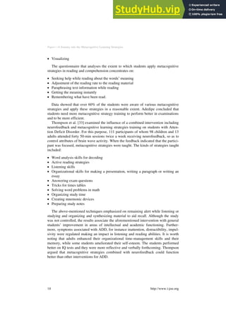 A Journey Into The Metacognitive Learning Strategies | PDF