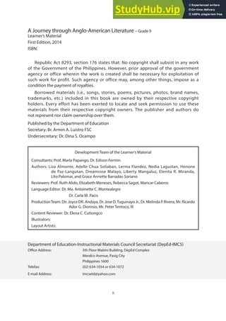 A Journey Through Anglo-American Literature | PDF