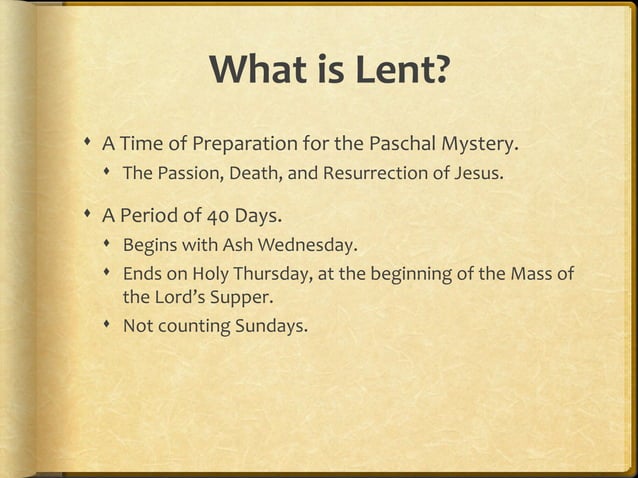 A journey through lent | PPT
