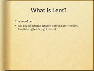 A journey through lent | PPT