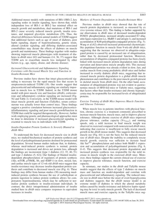 Effects of insulin resistance on skeletal muscle growth and exercise ...