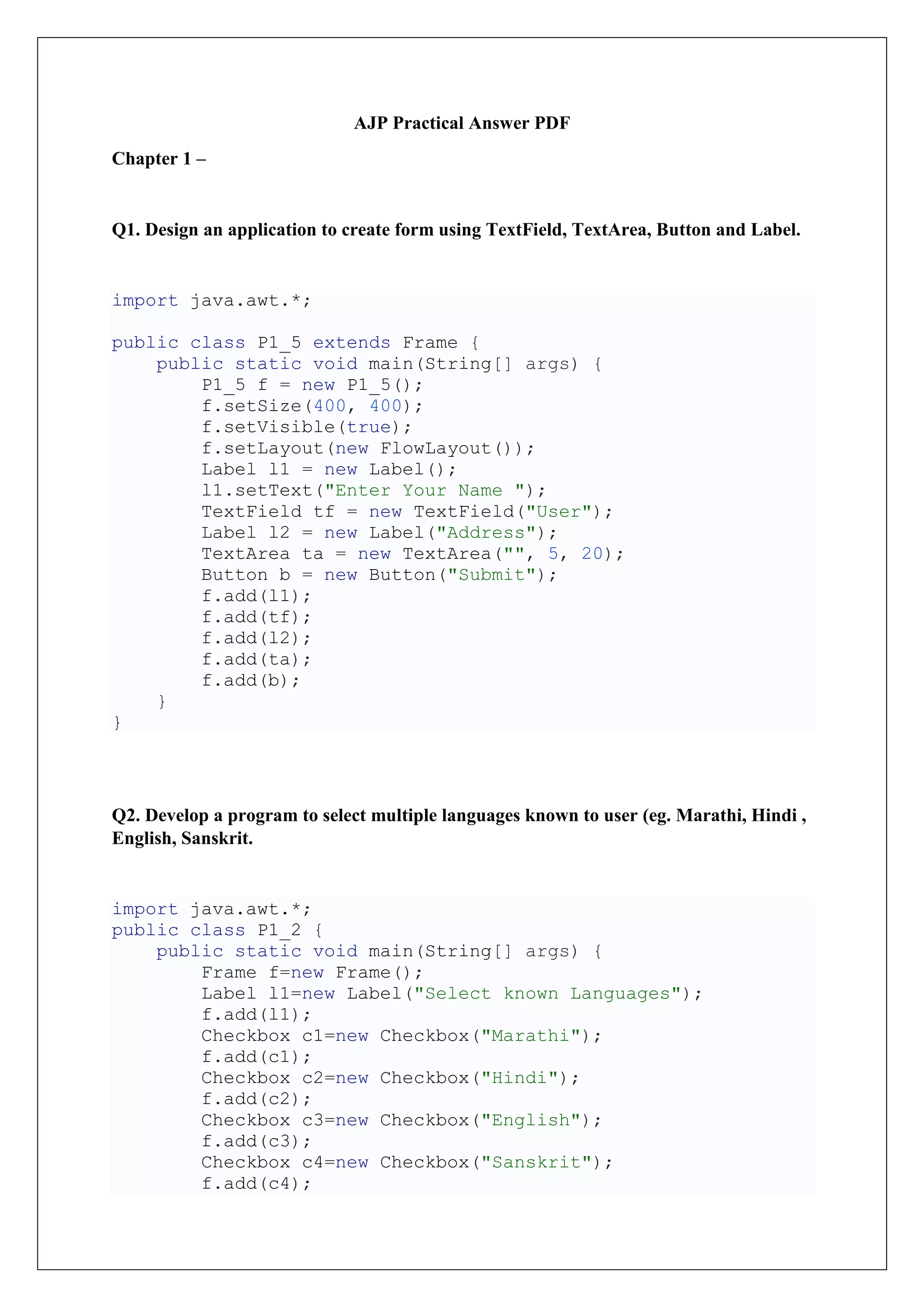 AJP Practical Questions with Solution.docx