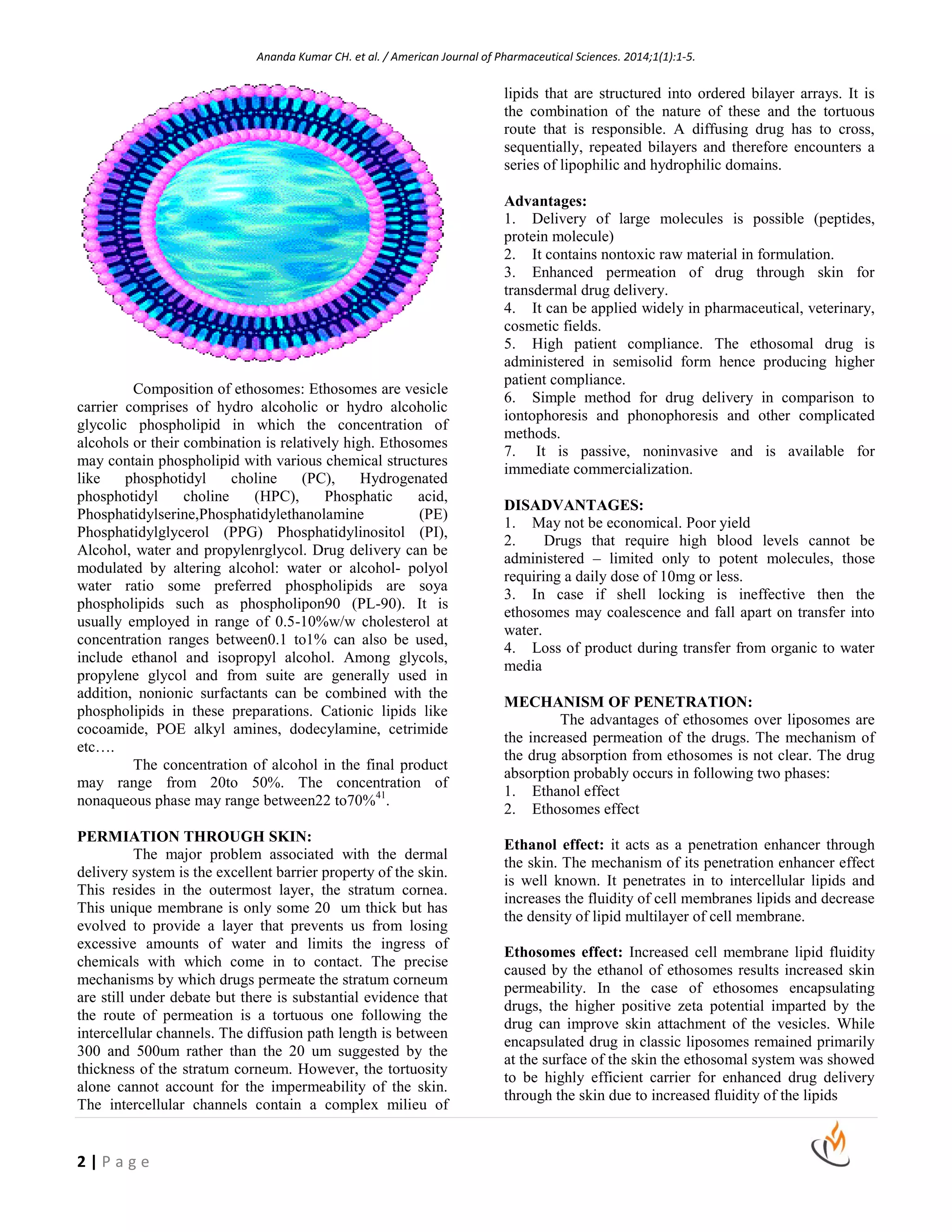 ETHOSOMES: A NOVEL TRANSDERMAL DRUG DELIVERY SYSTEM | PDF