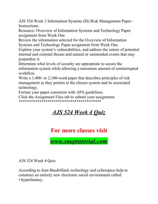 Ajs 524Believe Possibilities / snaptutorial.com