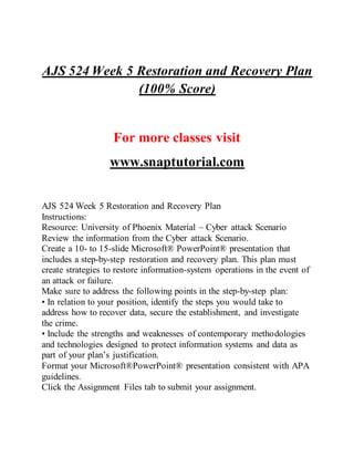 Ajs 524 Effective Communication / snaptutorial.com | Free download