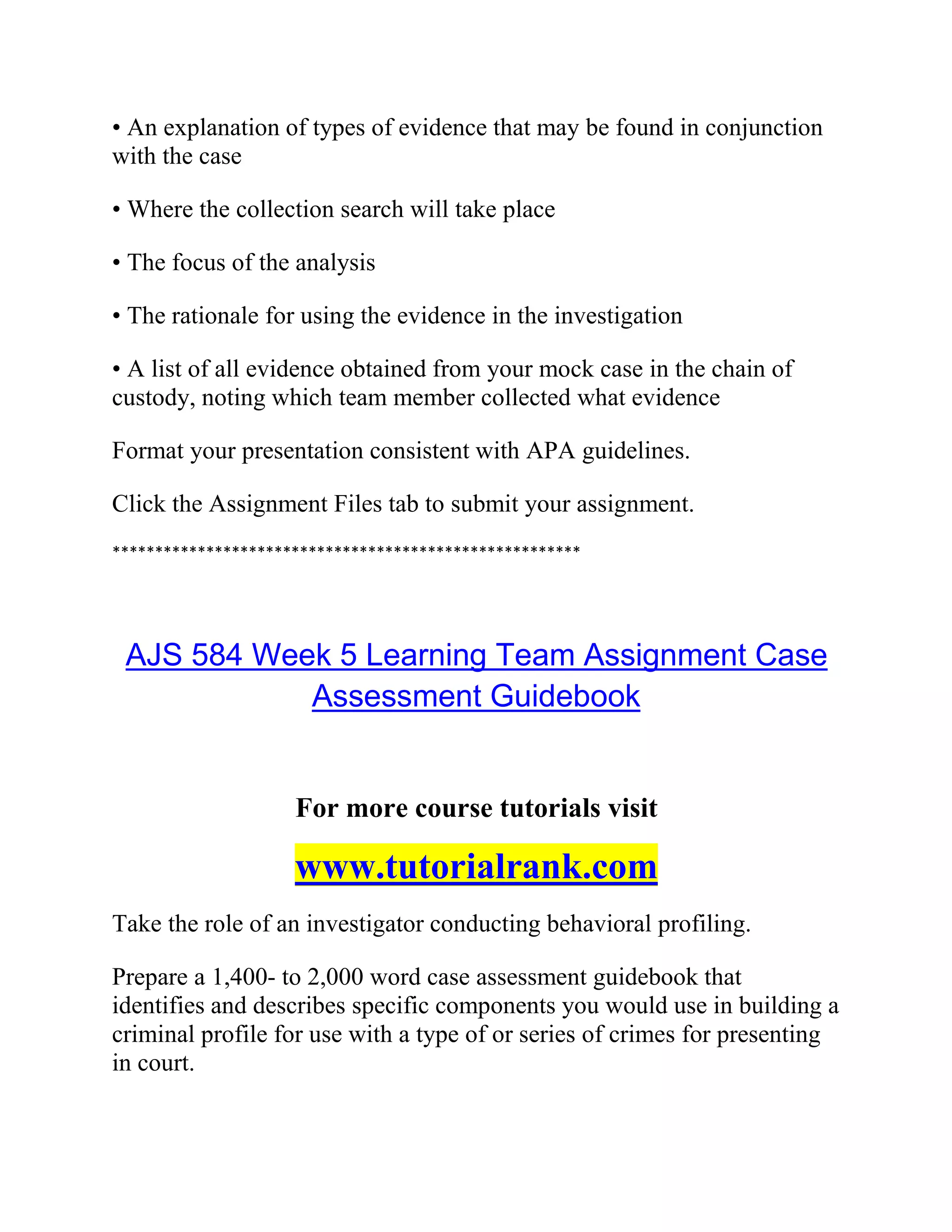 AJS 584 Effective Communication - tutorialrank.com