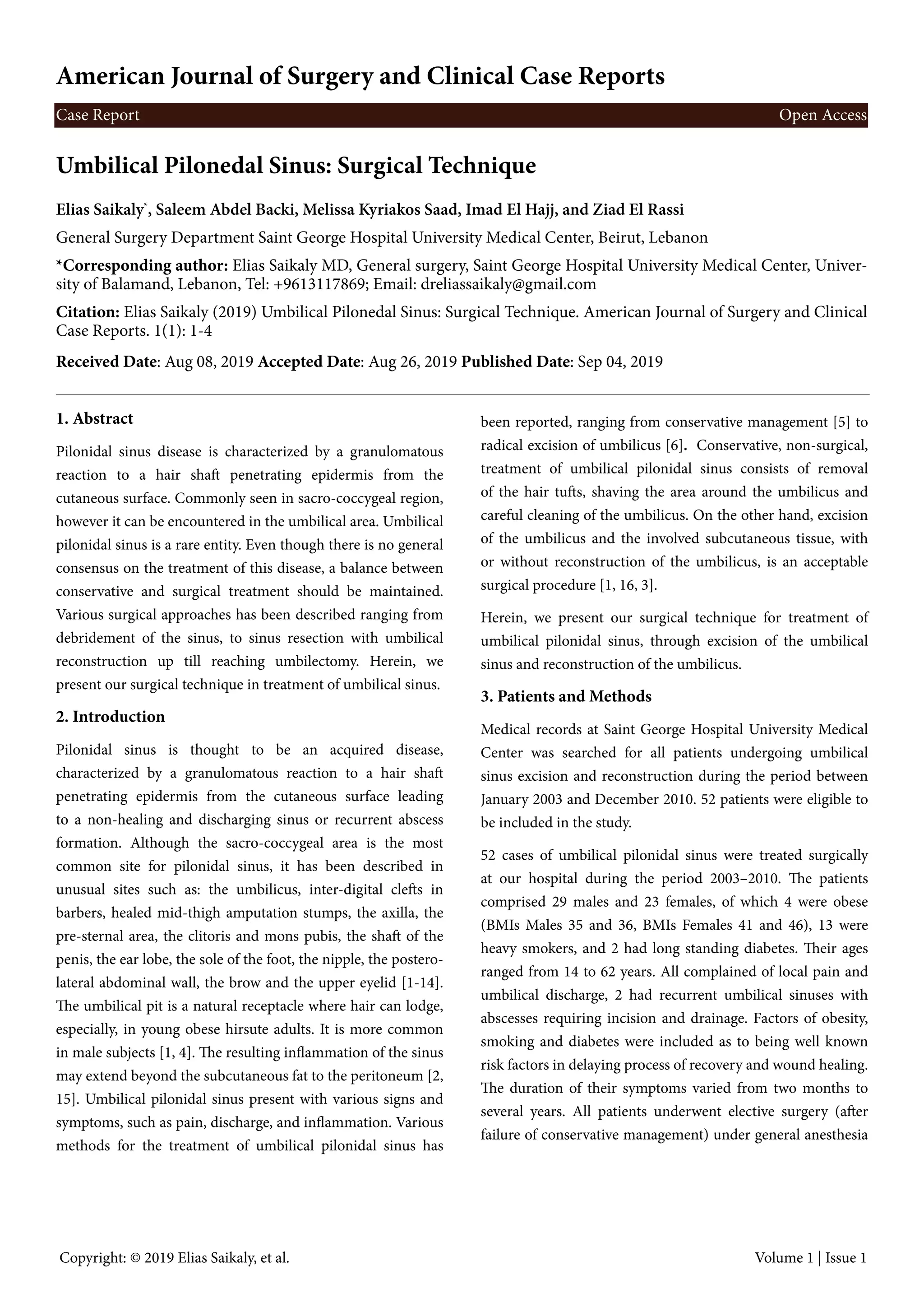 Umbilical Pilonedal Sinus: Surgical Technique | PDF